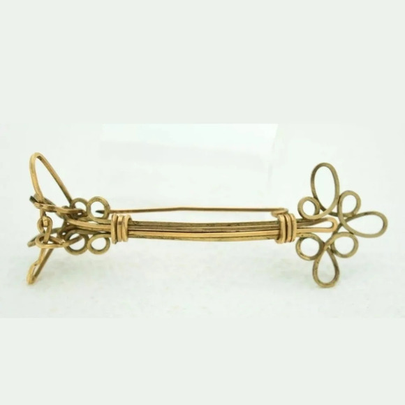 Vintage | Jewelry | Antique Victorian Gold Filled Arrow Filigree Bar ...